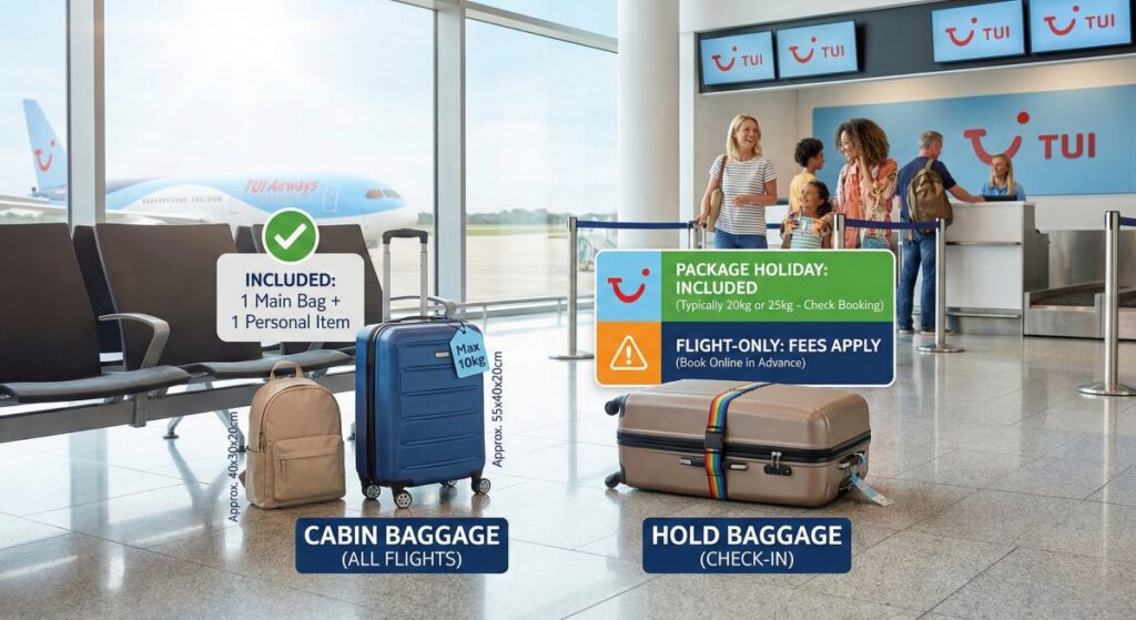 TUI Hand Luggage Size 2026: Cabin Bag and Hold Bag Allowance