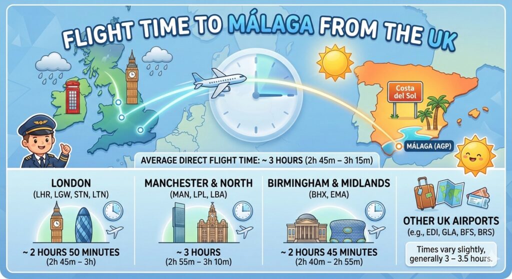 Flight Time to Málaga from the UK: Every Airport (2026)